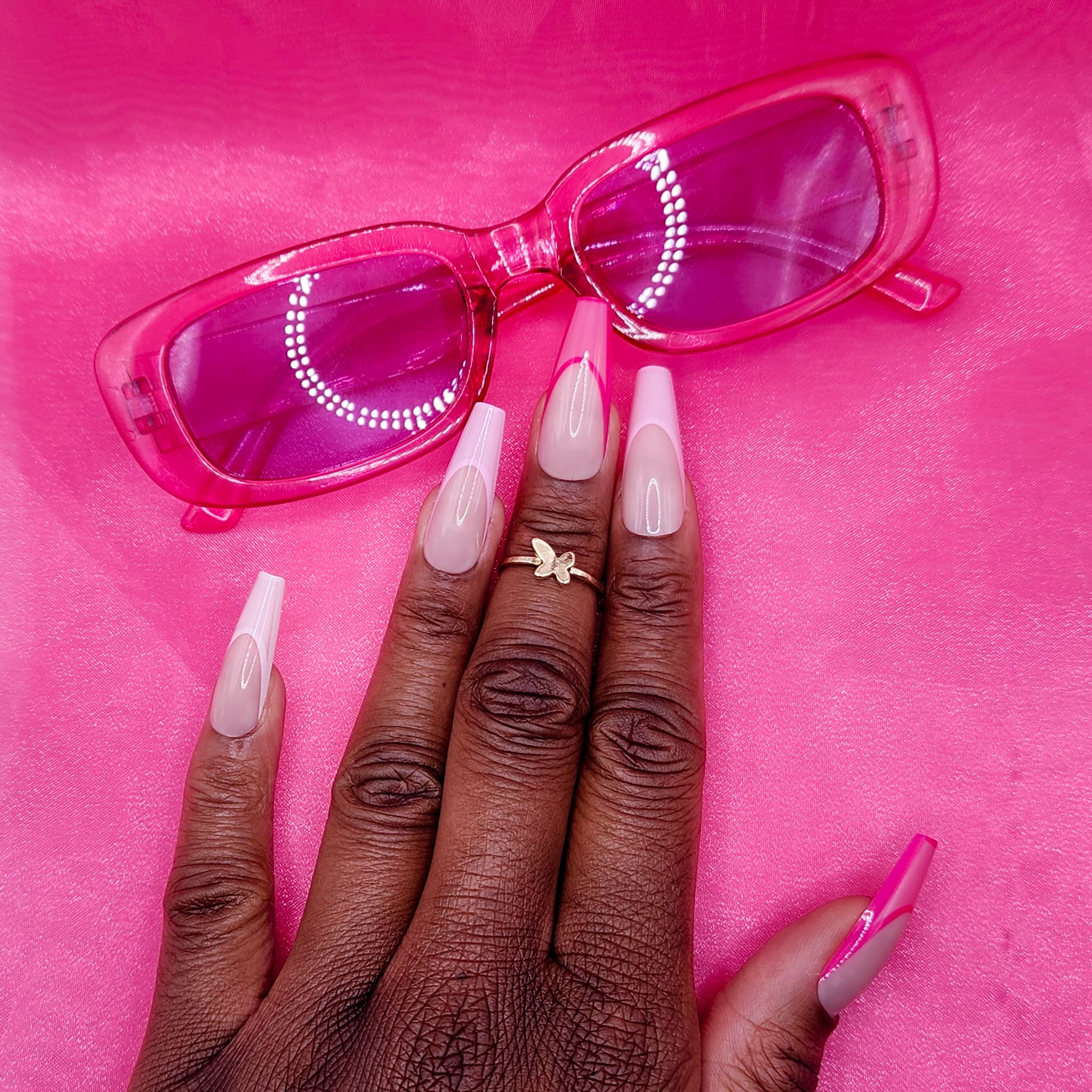 Bubble Gum French | Hot Pink French Tip Press-On Nails – Daringly Posh