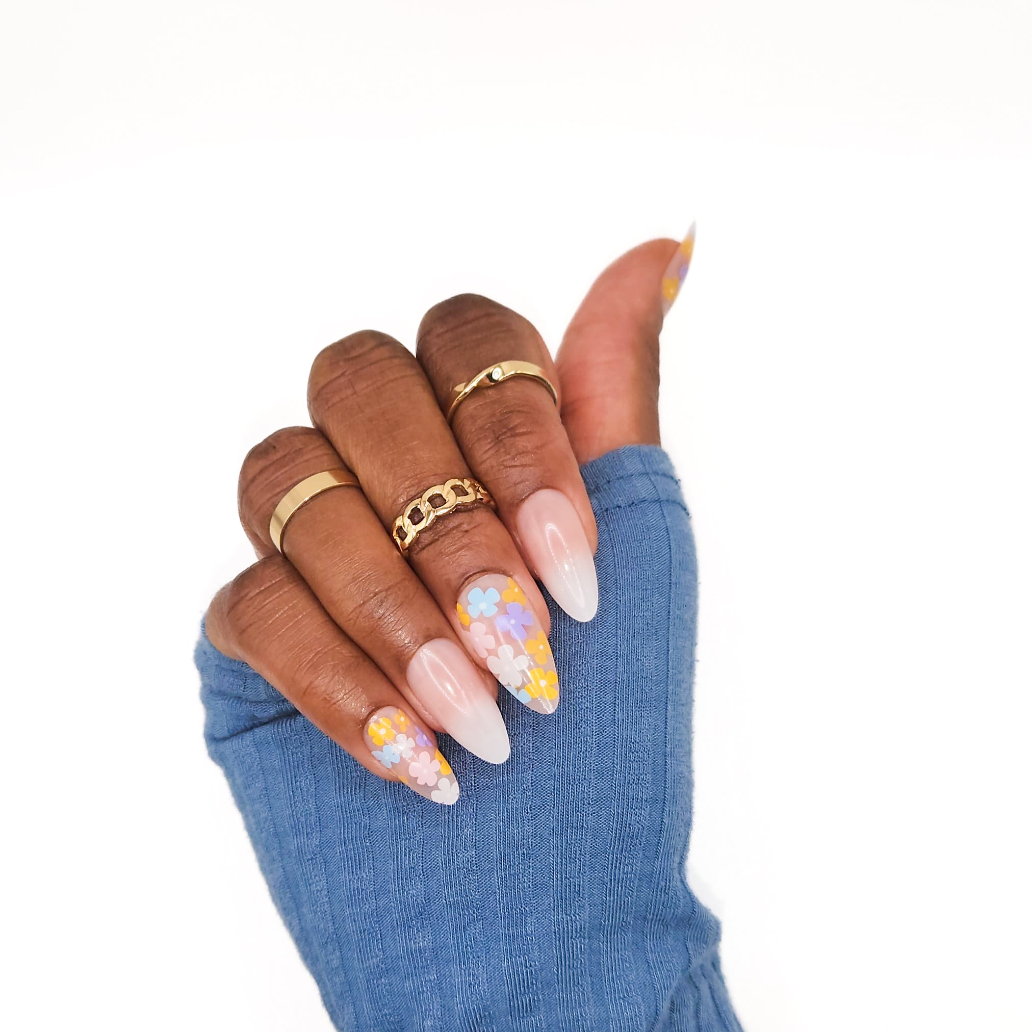 Flower Power | Pink, Blue, Purple & Yellow Floral Press-On Nails ...